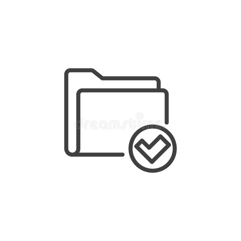 Approved File line icon stock vector. Illustration of approved - 322012446