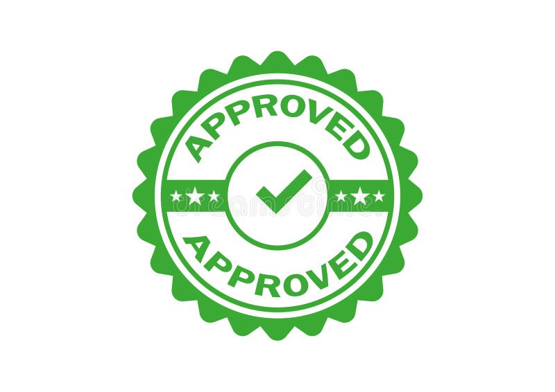 Approved Green Stamp stock vector. Illustration of authentic - 394842336