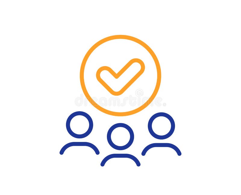 Approved Group Line Icon. Accepted Team Sign. Vector Stock Vector ...