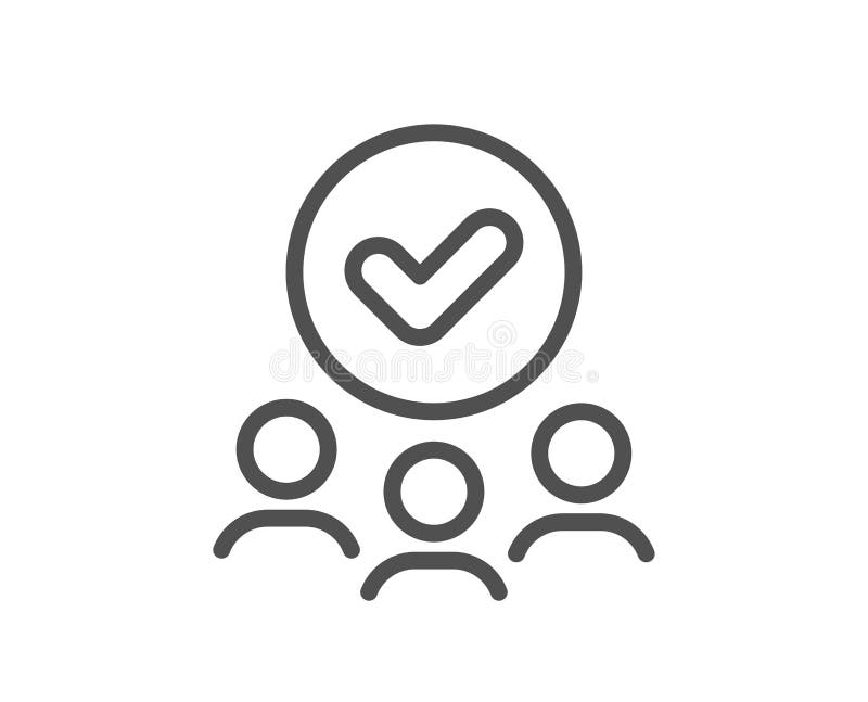 Approved Group Line Icon. Accepted Team Sign. Vector Stock Vector ...