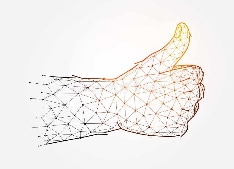 Approved. Hand Gesture Ok Low Poly Design Stock Vector - Illustration ...