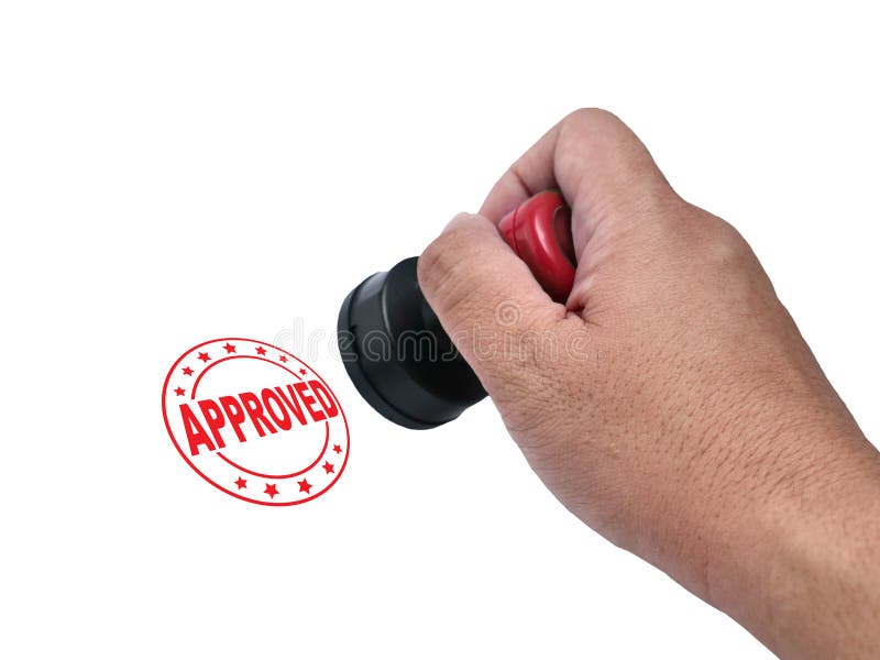 Hand Holding Rubber Stamp Round Approved Seal Stock Photos - Free ...