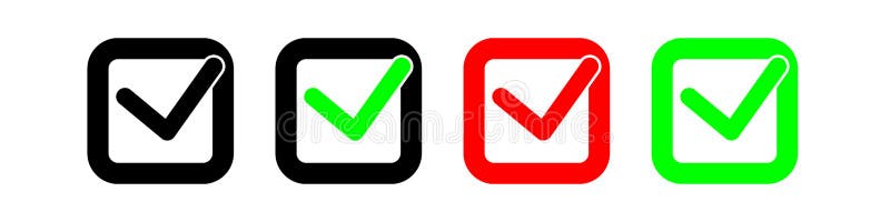 Approved Icon Square with a Tick Ok. Stock Vector - Illustration of ...
