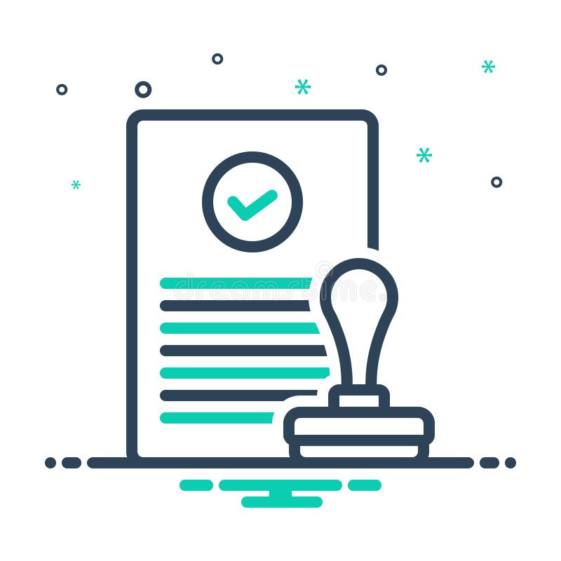 Mix Icon for Approved, Stamp and Agreed Stock Vector - Illustration of ...