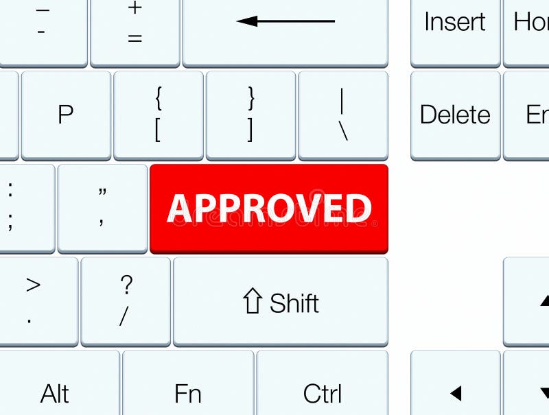 Approved Red Keyboard Button Stock Illustration - Illustration of ...