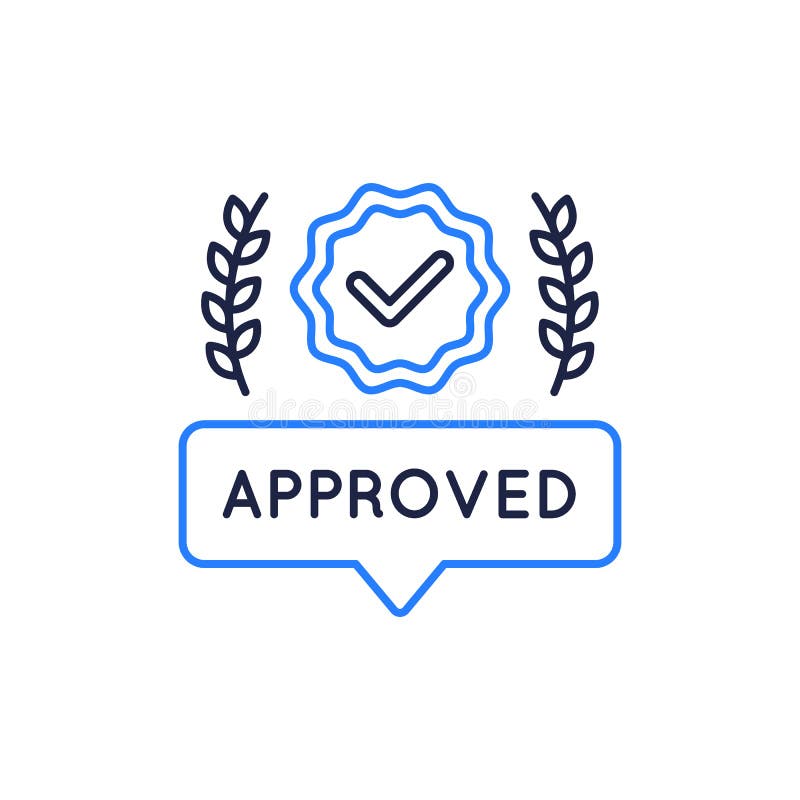 Approved Label with Blue Checkmark. Approved Sticker for Social Network ...