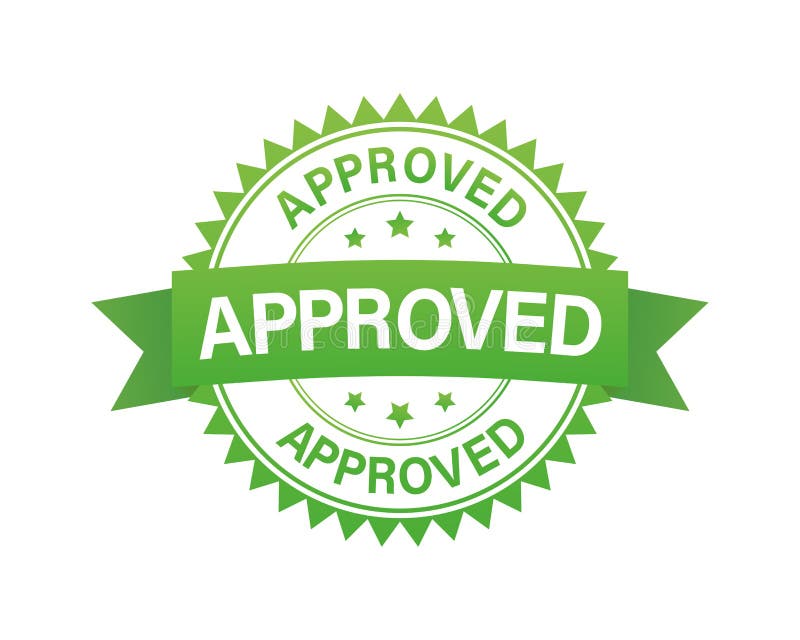 Approved Label. Approved Green Stamp with Band Stock Vector ...