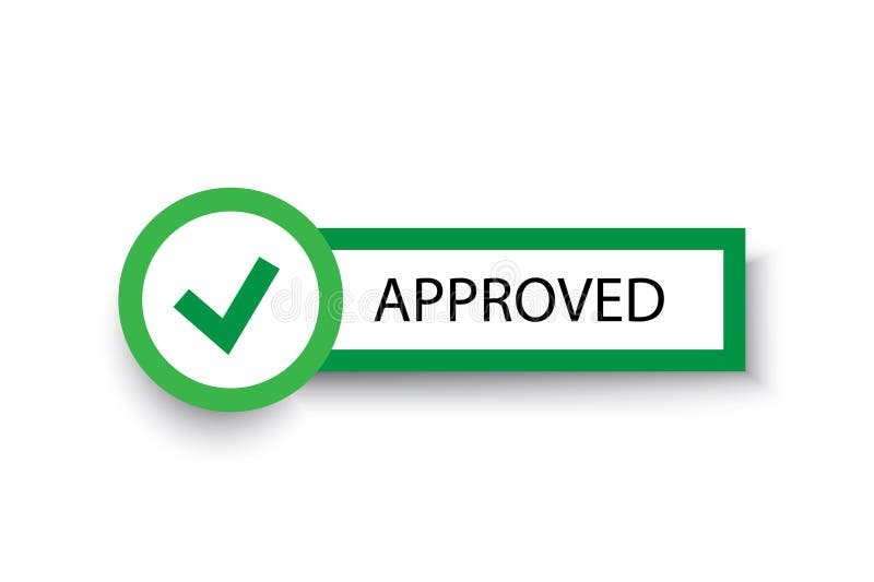 Approved Label Icon. Green Checkmark Badge. Confirmation Symbol Shape ...