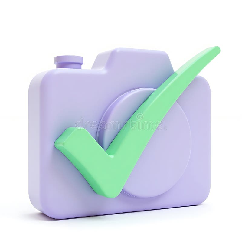 Approved Lavender Camera Icon 3D Render Pastel Stock Illustration ...