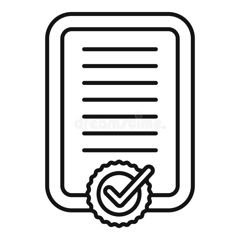 Approved List Registration Icon Outline Vector. Business Digital Bank ...