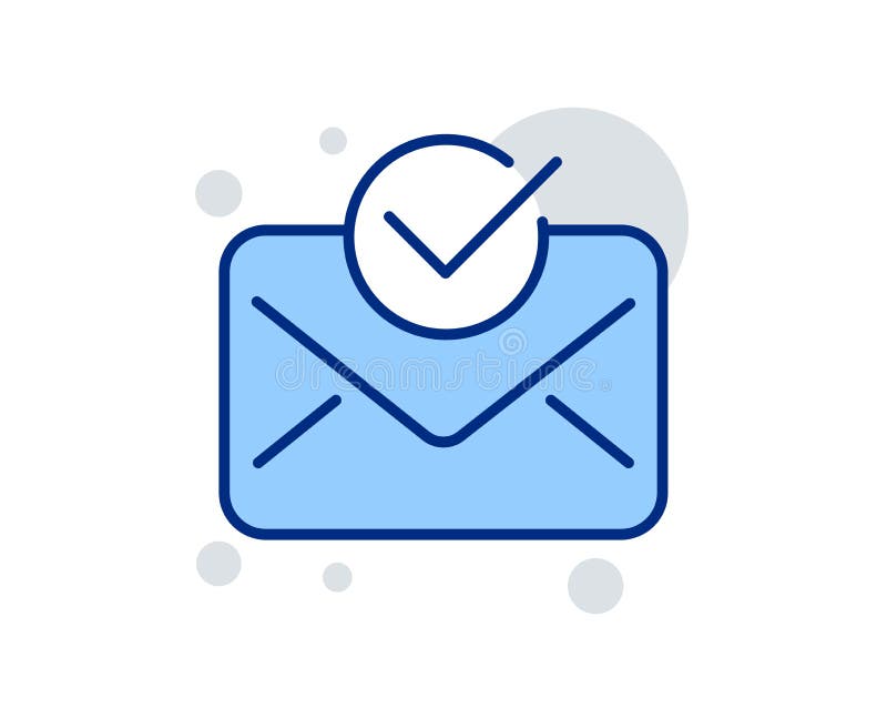 Approved Mail Line Icon. Accepted or Confirmed Sign. Vector Stock ...
