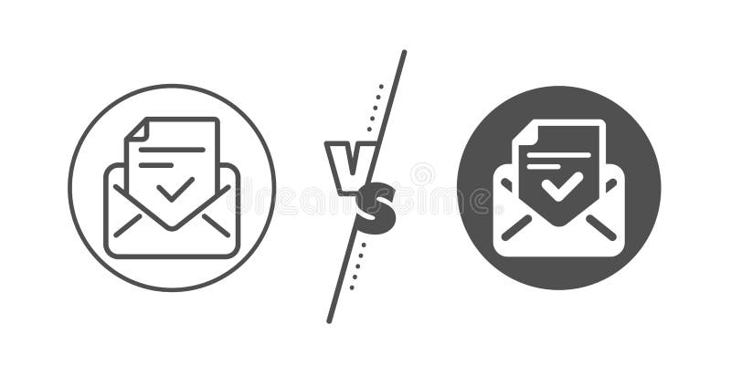 Approved Mail Line Icon. Accepted or Confirmed Sign. Vector Stock ...