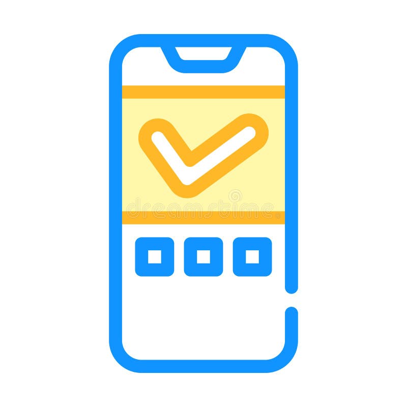 Approved Mark Mobile Display Color Icon Vector Illustration Stock ...