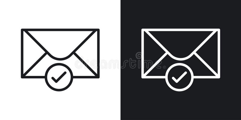 Approved Message Icon Set. Confirm Subscription Check Mail Vector ...