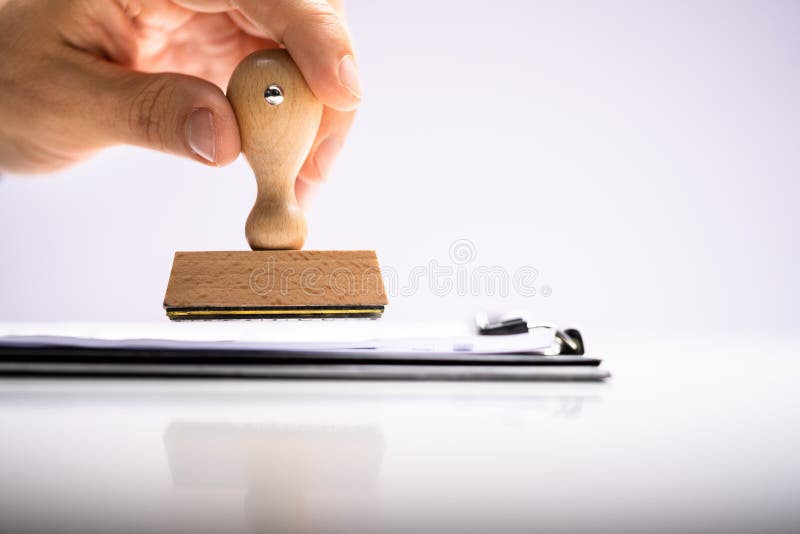 Notary Stamp on Contract Paper or Certificate Stock Photo - Image of ...