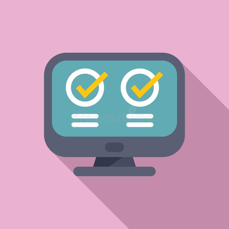 Approved Online Registration Icon Flat Vector. Multifactor Pc Device ...