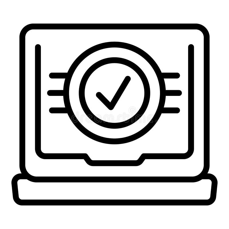 Approved Online Test Icon Outline Vector. School Study Stock Vector ...