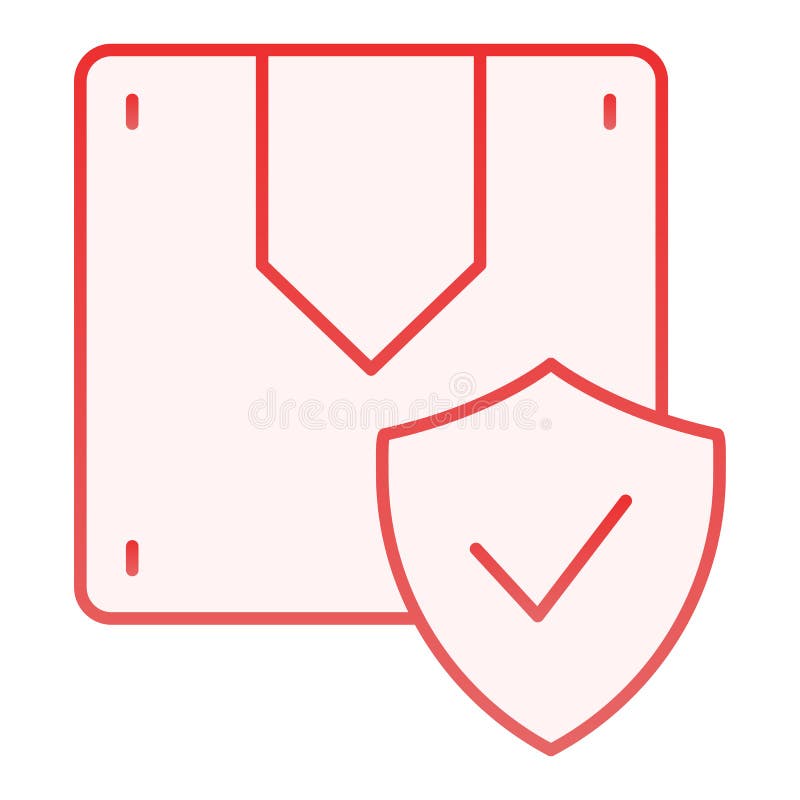 Approved Parcel Flat Icon. Box and Check Red Icons in Trendy Flat Style ...