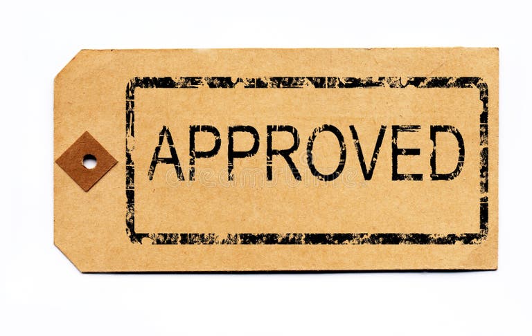 Approved parcel tag stock image. Image of buff, business - 9475225
