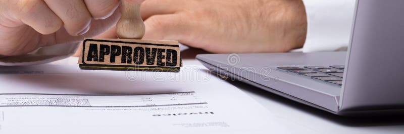 Approved Permit Stamp stock photo. Image of bill, insurance - 258386678