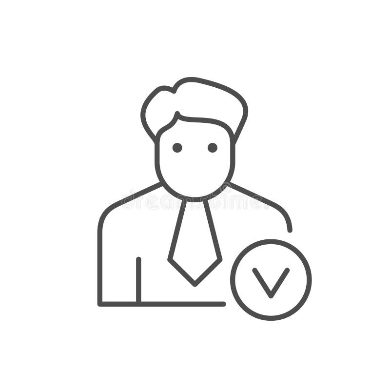 Person Approval with Check Mark Icon Stock Vector - Illustration of ...