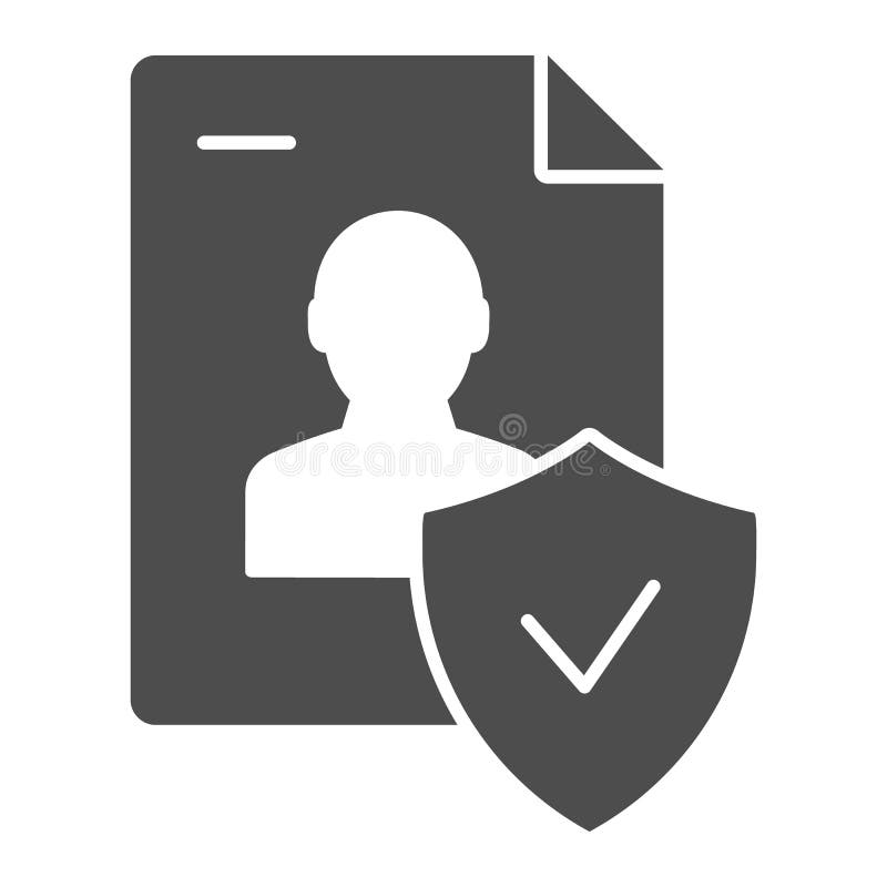 Approved Personal Document Solid Icon. Checked Identity Vector ...