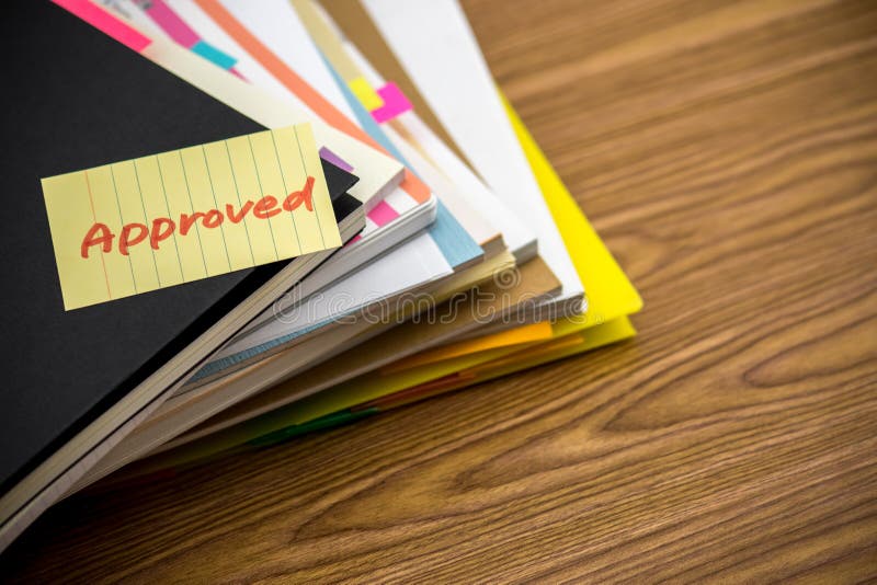 Approved; the Pile of Business Documents on the Desk Stock Image ...
