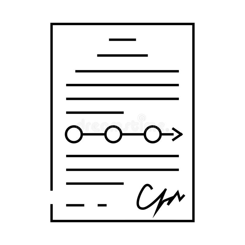 Approved Plan Line Icon Vector Illustration Stock Vector - Illustration ...
