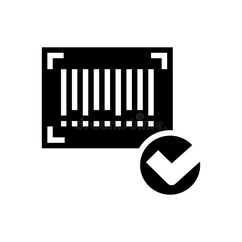Approved Qr Code Glyph Icon Vector Isolated Illustration Stock ...