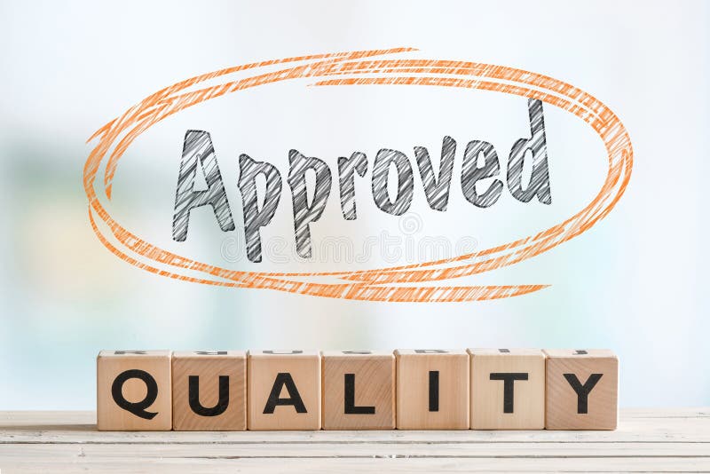 Approved Quality Sign on a Desk Stock Photo - Image of approved ...