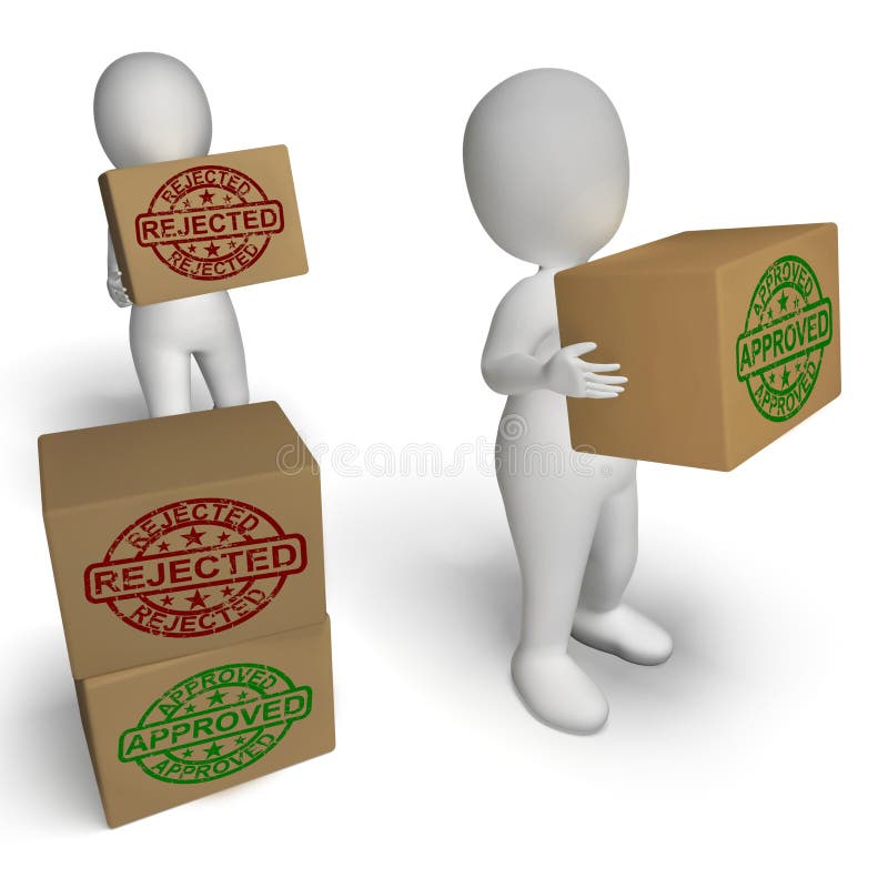 Approved Rejected Boxes Mean Product Testing Stock Illustration ...