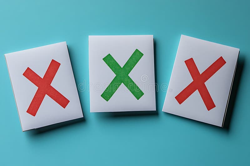 Approved and Rejected Concepts Depicted with Green Check and Red X ...