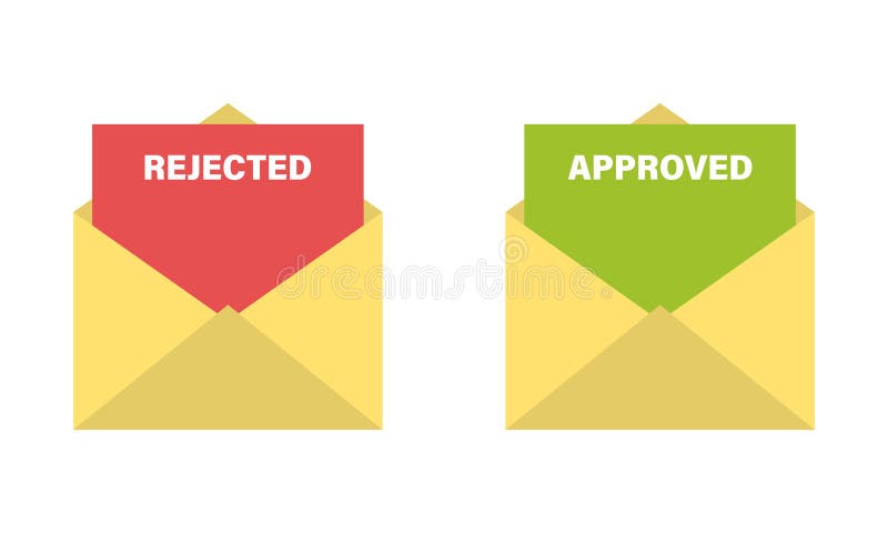 Approved and Rejected Email Message. Good and Bad Message Stock Vector ...
