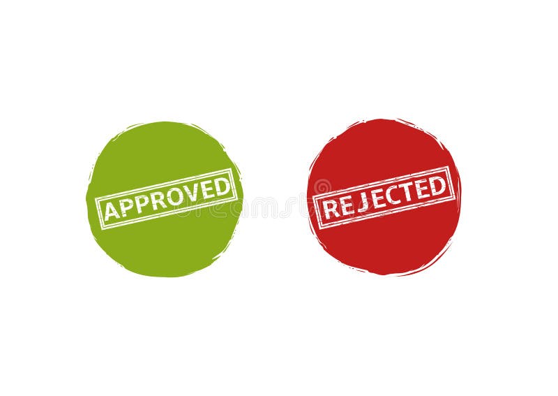 Approved and Rejected Labels Stock Vector - Illustration of agreement ...
