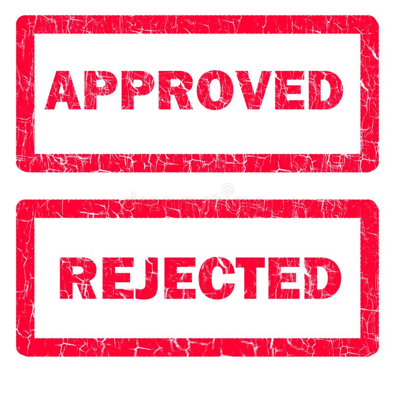 Rejected Rubber Stamp with Cross in Rectangle Frame. Denial Red Mark ...