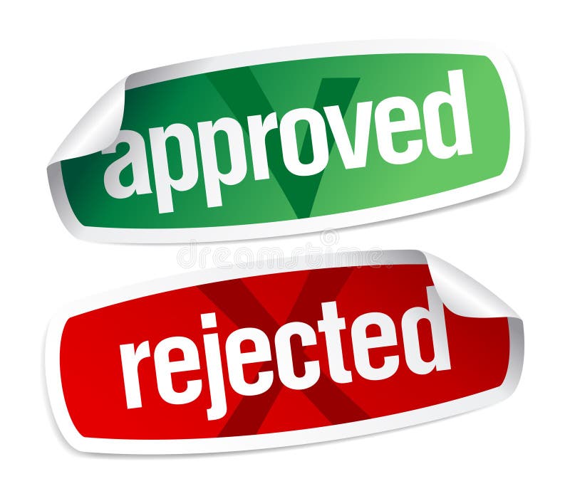 Approved and Rejected Stickers Stock Vector - Illustration of customer ...