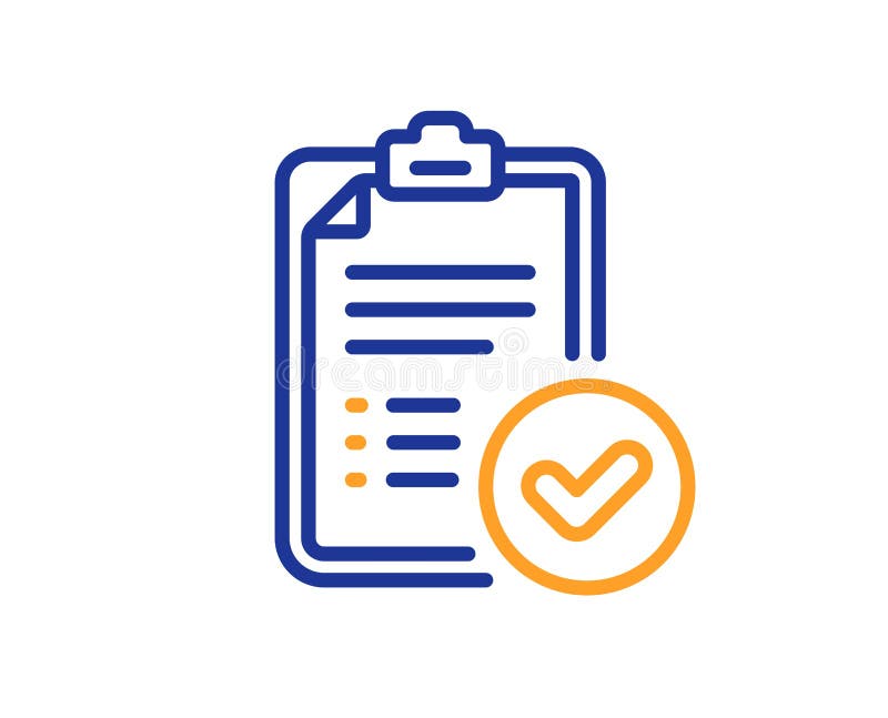 Approved Report Line Icon. Accepted Document Sign. Vector Stock Vector ...