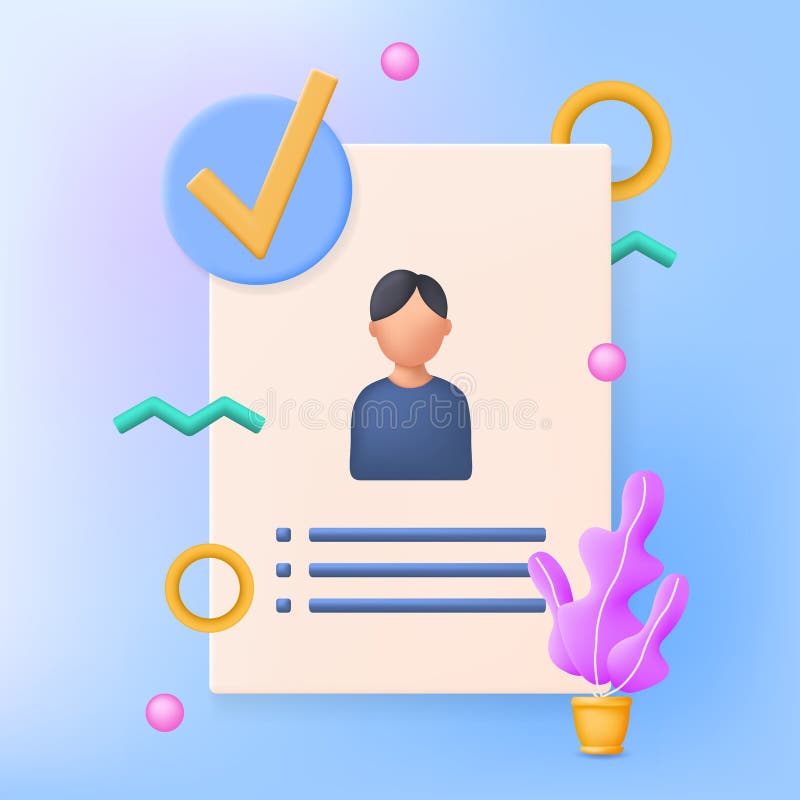Approved Resume 3d Vector Illustration. Job Application Approved Stock ...