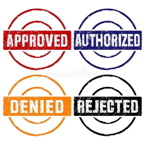 Approved rubber stamps stock illustration. Illustration of certify ...