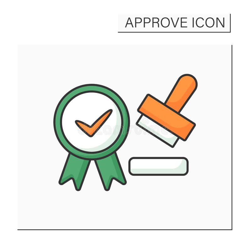 Approved seal color icon stock vector. Illustration of allowed - 231008655