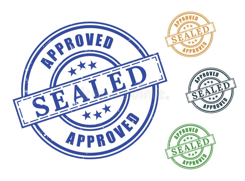 Approved Sealed Certified Stamp Collection, Grunge Rubber Valid ...