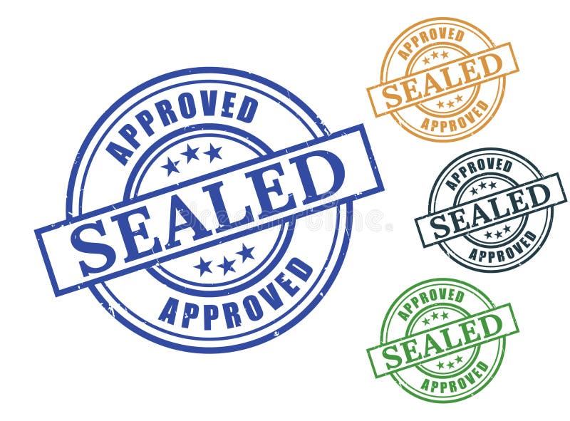 Approved Sealed Grunge Rubber Stamp Collection, Official Document Seal ...