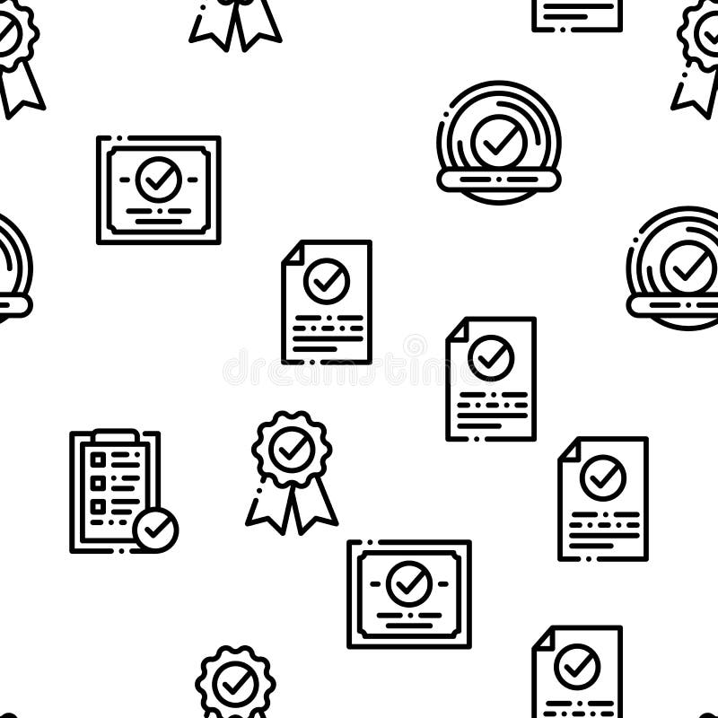 Approved Seamless Pattern Vector Stock Vector - Illustration of ...