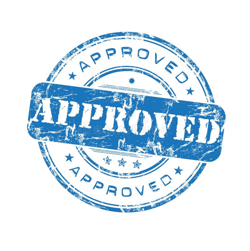 Approved stamp stock vector. Illustration of blue, business - 8253894
