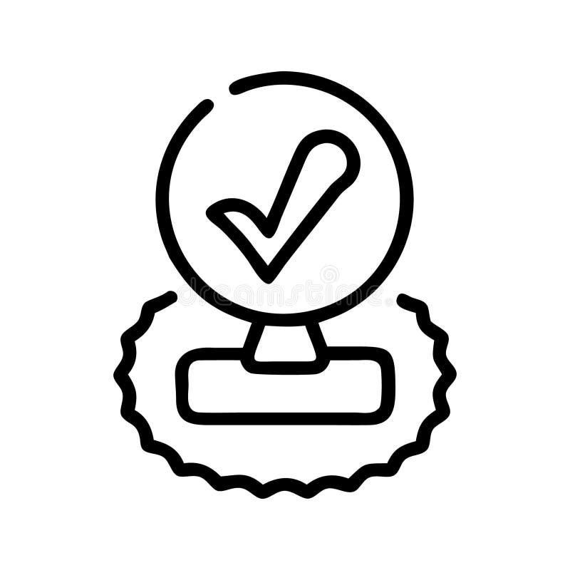 Approved Stamp with Check Mark Symbol Tick Stock Illustration ...
