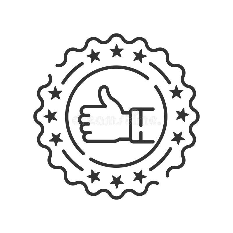 Approved Stamp Color Line Icon. Successful Check Concept. Certified ...