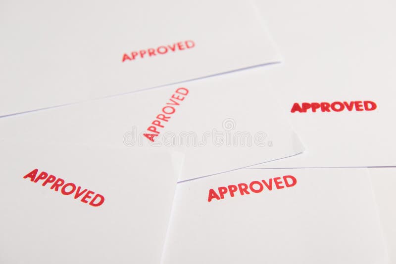 Approved Stamp on Document stock photo. Image of hand - 75023832