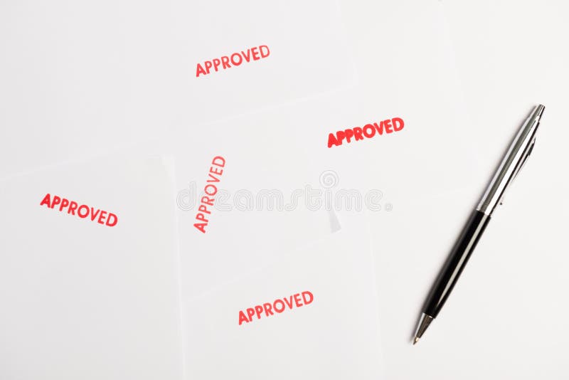 Approved Stamp on Document stock image. Image of certify - 75023813