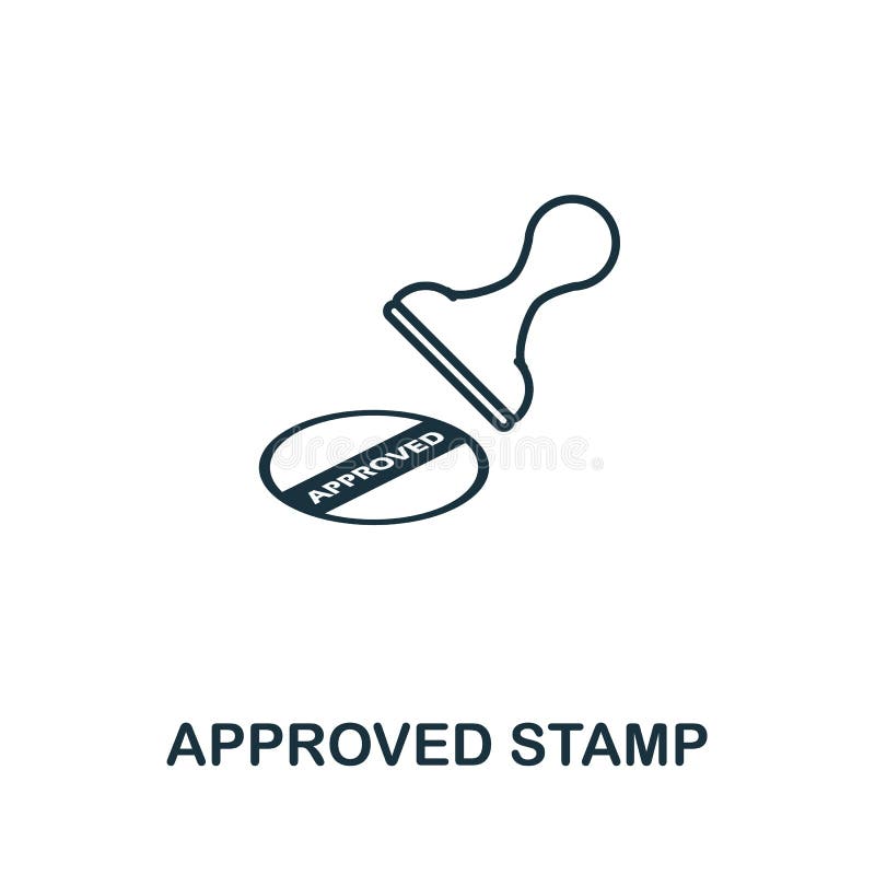 Approved Stamp Icon Outline Style. Thin Line Creative Approved Stamp ...