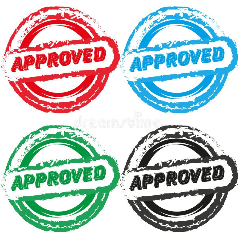 Approved stock illustration. Illustration of icon, text - 78770037
